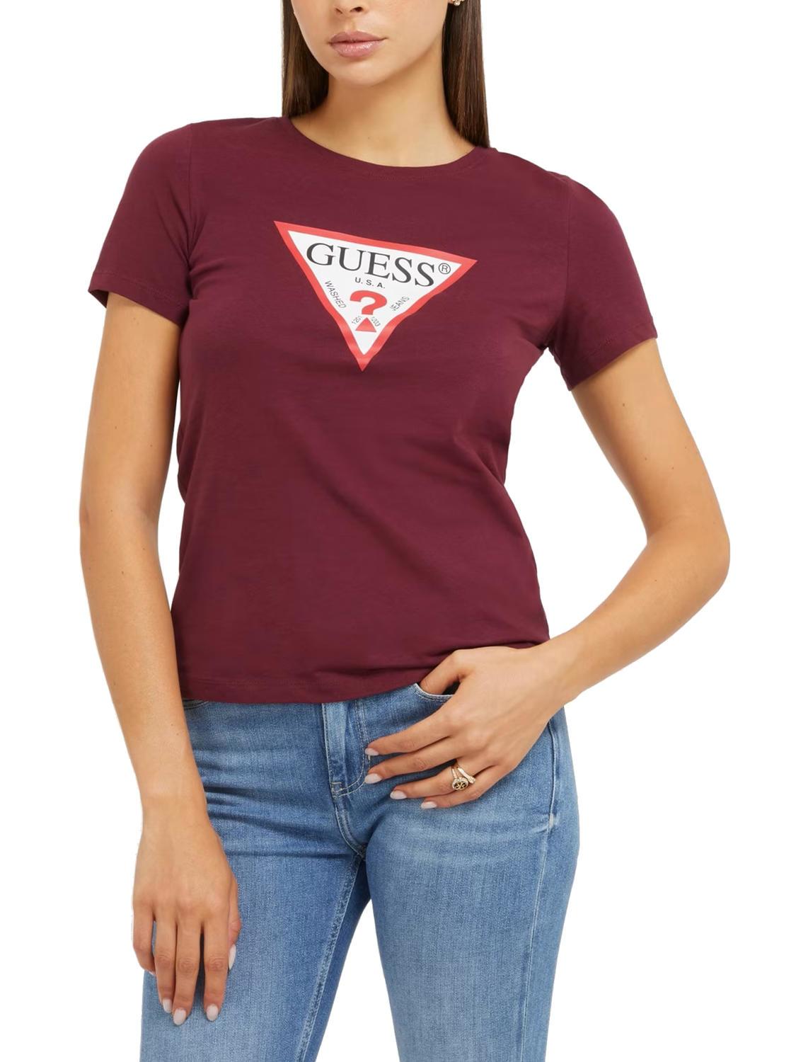 Guess Original Logo Logo T-Shirt Mystic Wine - Buy At Outlet Prices!