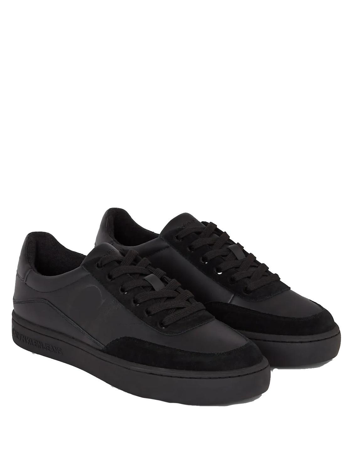 Calvin Klein Ck Jeans Classic Cupsole Leather Sneakers Triple Black Buy At Outlet Prices