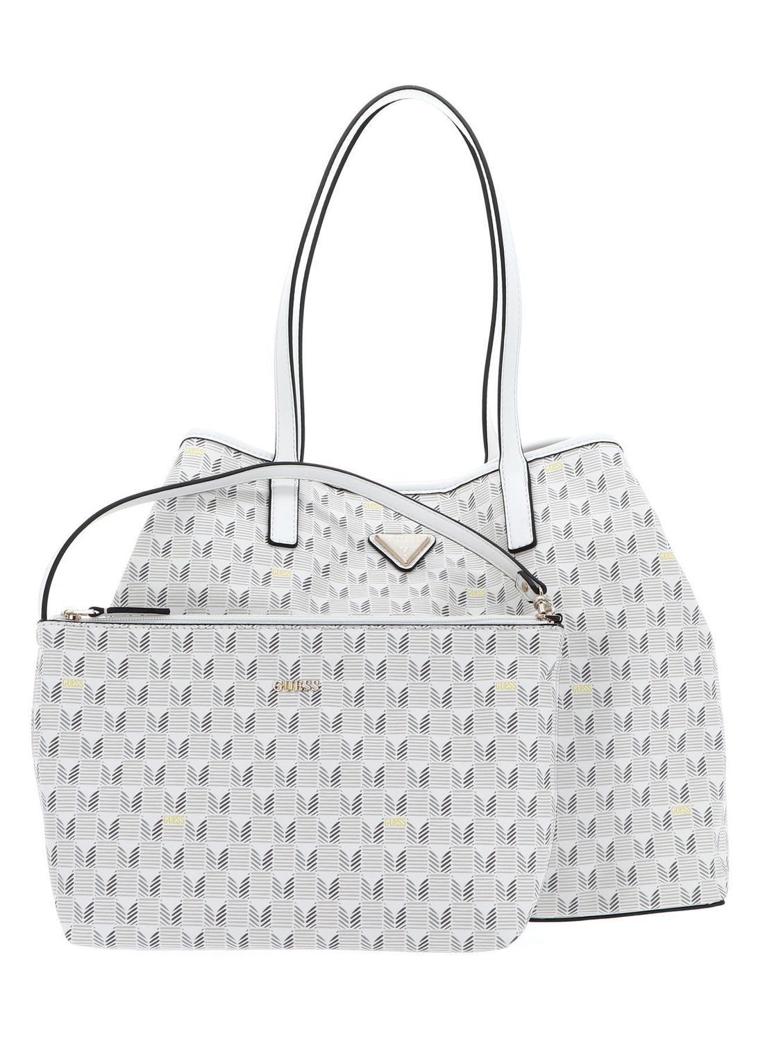 Guess Vikky Ll Shoulder Bag Stone Logo - Buy At Outlet Prices!