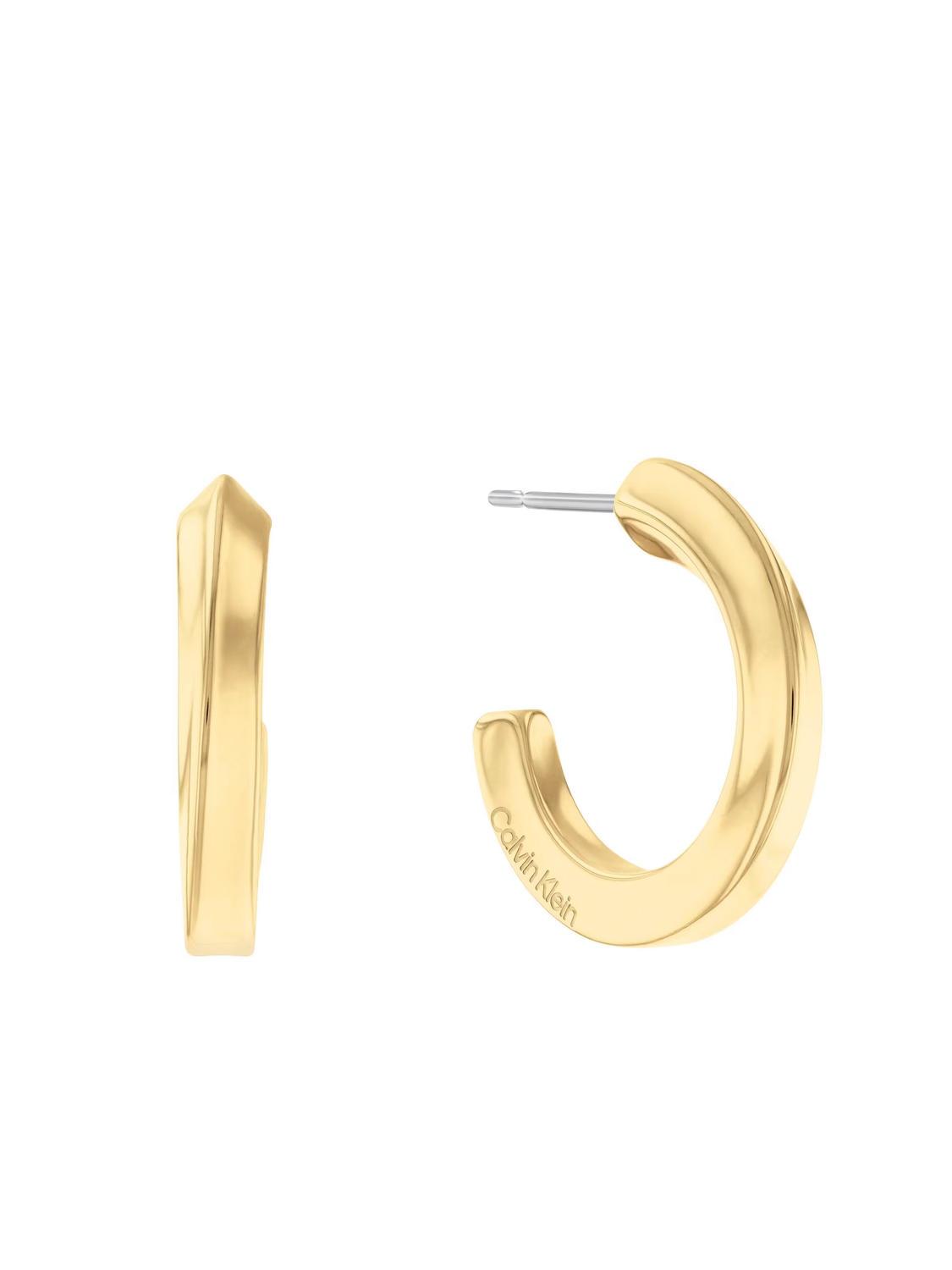 Calvin Klein Sculptural Semi Circle Earrings Gold Buy At Outlet Prices
