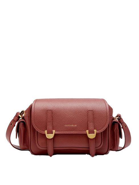 Coccinelle Campus Mini Shoulder Bag, In Leather Brandy - Buy At Outlet ...