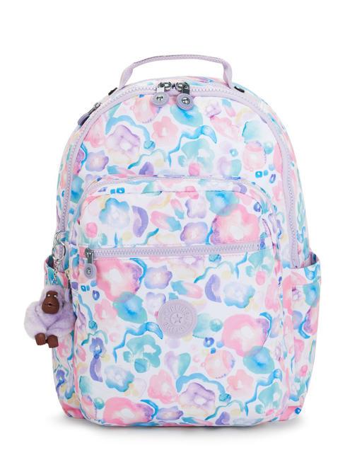 Kipling Seoul Kids 15 "Laptop Backpack Aqua Flowers - Buy At Outlet Prices!