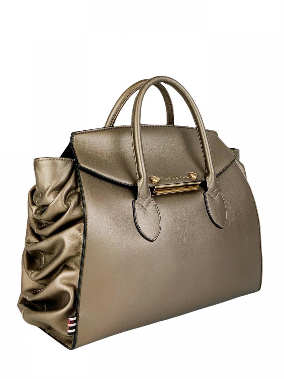 Manila Grace Liko L Handbag With Shoulder Strap Bronze - Buy At Outlet ...