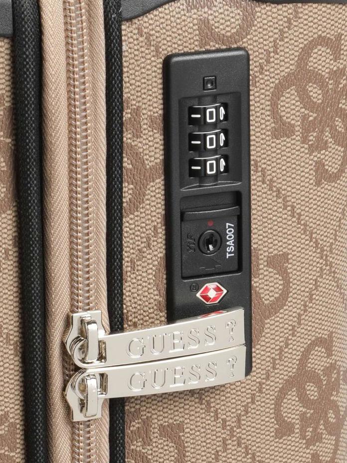 Guess Berta Hand Luggage Trolley Latte Logo / Brown - Buy At Outlet Prices!