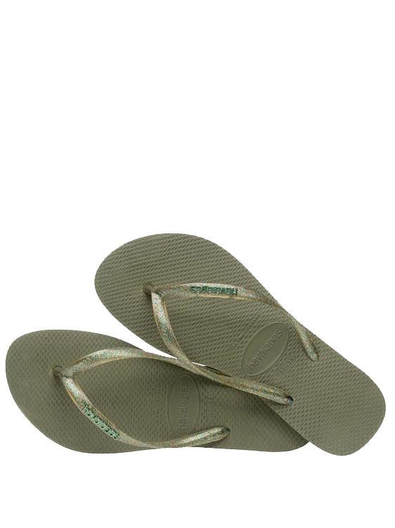 Havaianas Slim Logo Flip Flops Green - Buy At Outlet Prices!